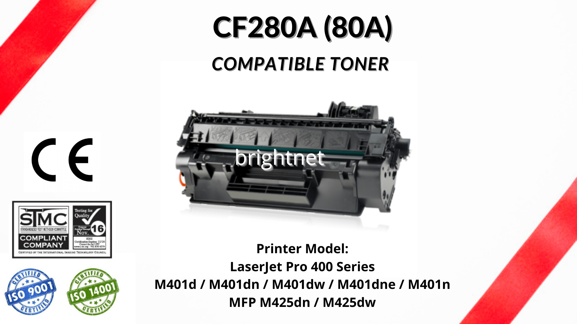 Compatible Toner HP CF280A 80A HP80A CF280X LaserJet Pro 400 M401 M401d ...